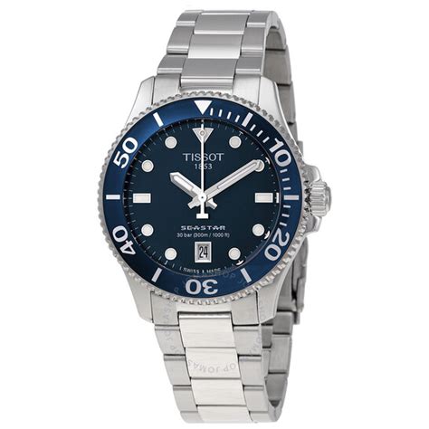 Tissot Seastar 1000 Quartz Blue Dial Ladies Watch T1202101104100 T120