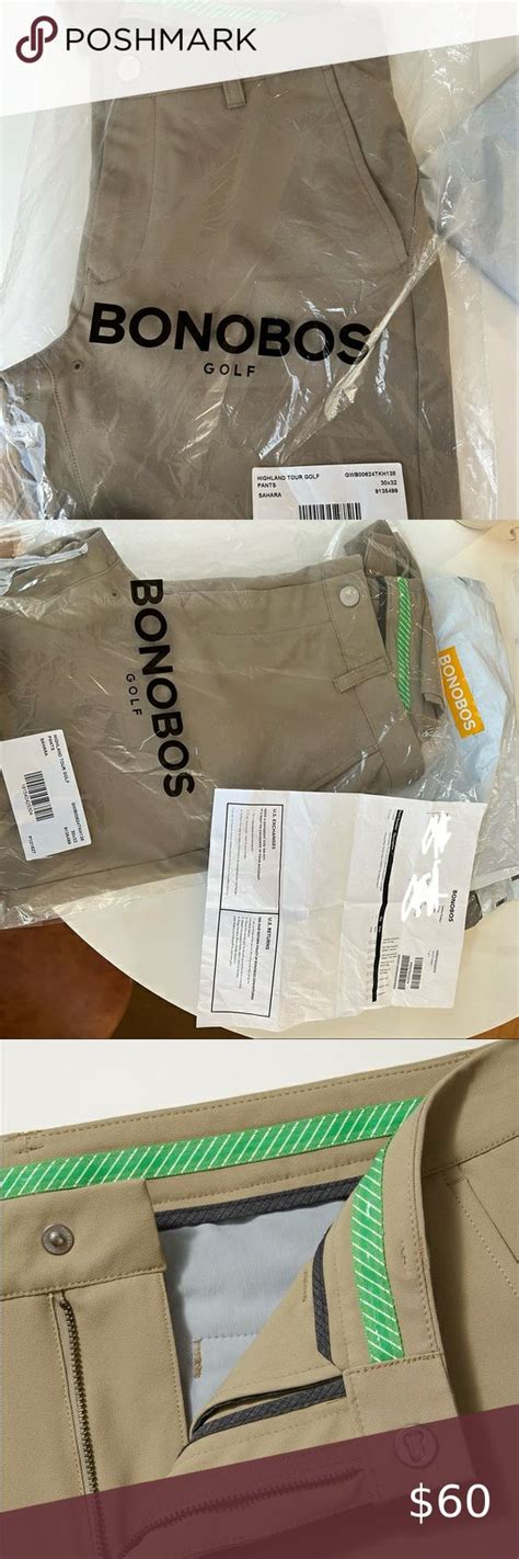 Brand New Mens Bonobos Highland Golf Pants In Sahara 30x32 Golf