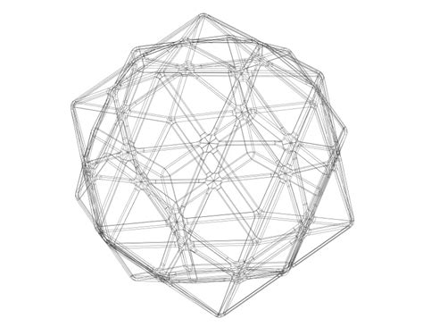Wireframe Shape First Stellation Of Icosidodecahedron 3d Printing Model