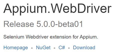 Appium Webdriver Nuget Package Getting Outdated Issue