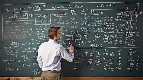 Premium AI Image Teacher Who Skillfully Employs A Whiteboard Transforming Complex Equations