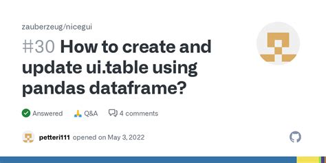 How To Create And Update Uitable Using Pandas Dataframe · Zauberzeug Nicegui · Discussion 30