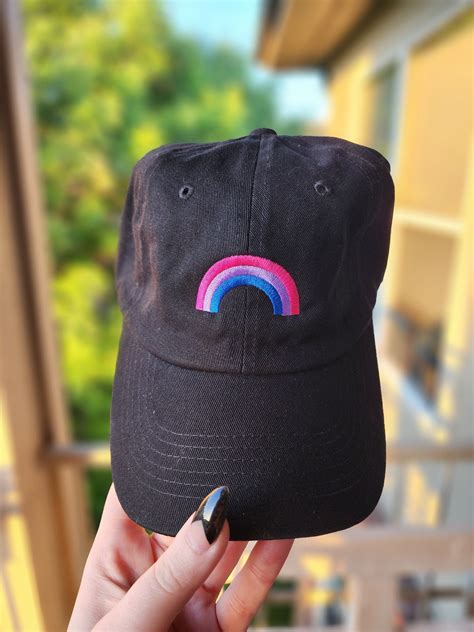 Bisexual Bi Pride Flag Rainbow Embroidered Buckleback Dad Hat 25 Colors