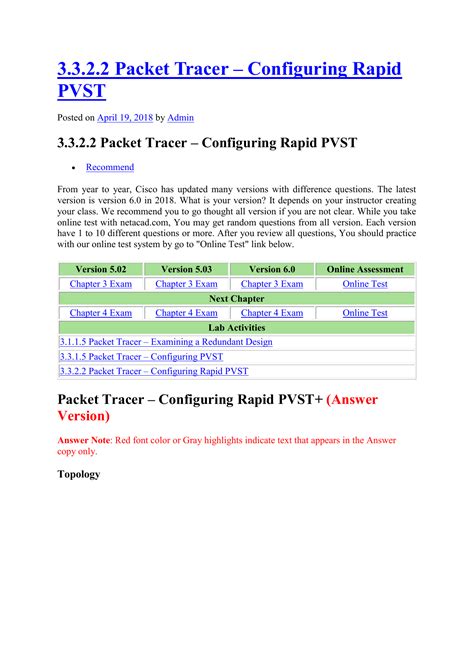 Configuring Rapid Pvst