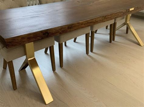 Brass Dining Table Base Office Table Base Metal 28 H X 28 W X 72