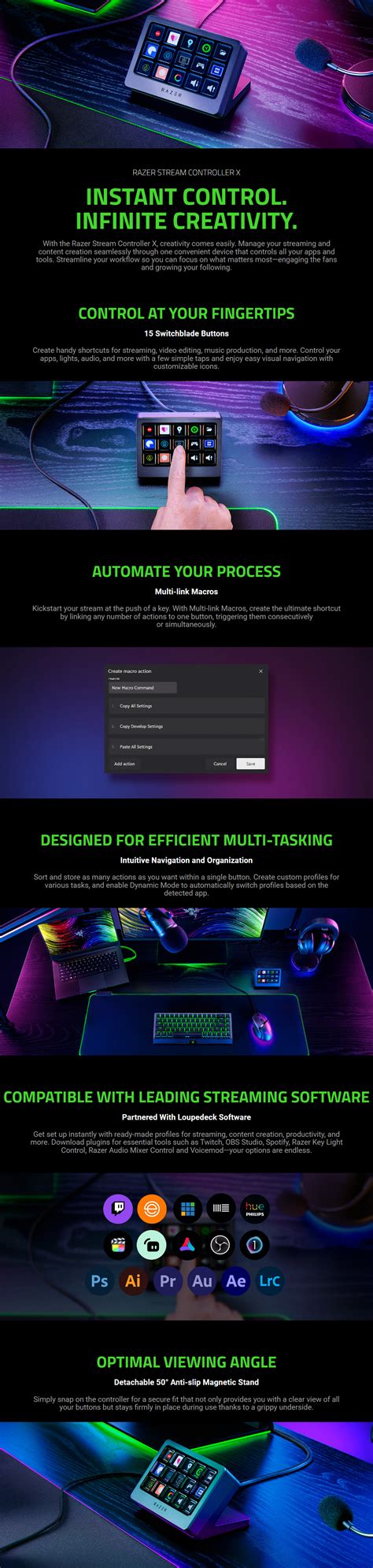 Razer Stream Controller X All In One Keypad For Streaming Rz20