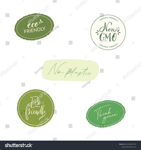 Zero Waste Set Handwritten Lettering Logo Stock Vector Royalty Free