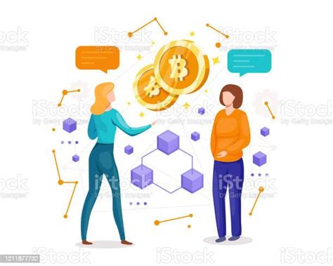 비트 코인과 블록 체인에 대한 투자를 만드는 벡터 일러스트레이션 암호화폐에 대한 스톡 벡터 아트 및 기타 이미지 암호화폐