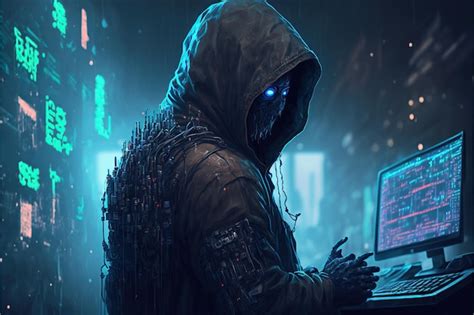 Premium Ai Image Wallpaper Portrait Character Hacker Hooded Man
