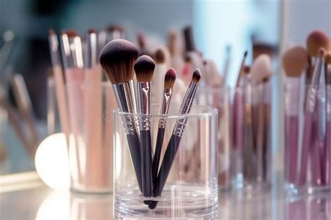 Makeup Brushes In A Glass Clean Professional Makeup Brushes Set For