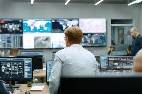 Cybersecurity Operations Center Ai Generated Visualization Modern Data Analysis Workstation