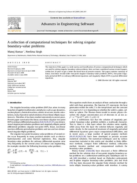 Pdf A Collection Of Computational Techniques For Solving Singular