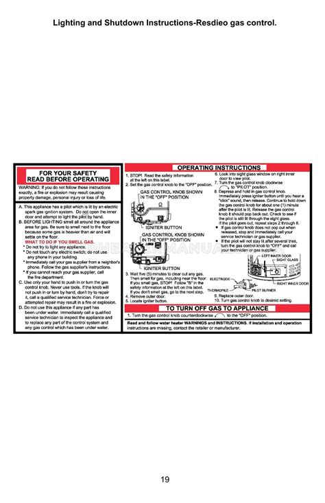 Bradford White Urg140t6n Water Heater Installation And Operation Instruction Manual Water Heater