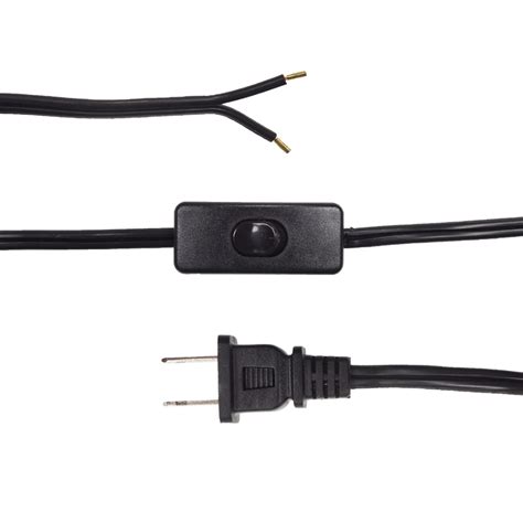 Us Black 2 Core Cable Cord Set With Inline Switch 3136980