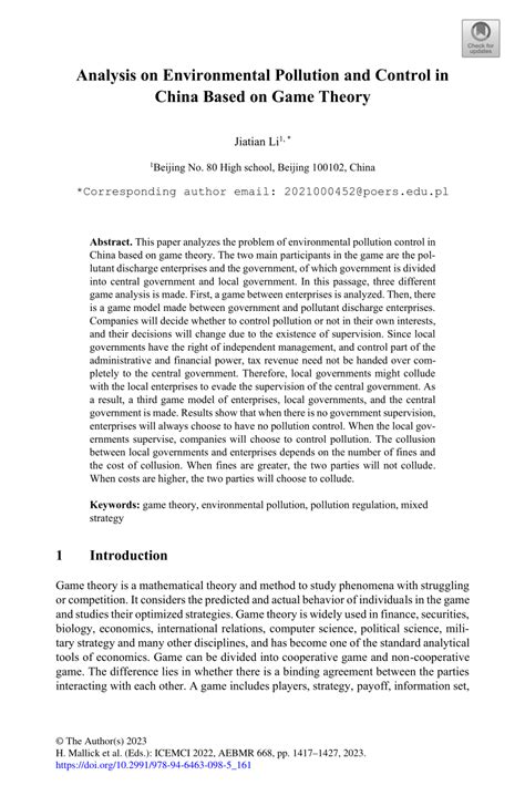 Pdf Analysis On Environmental Pollution And Control In China Based On