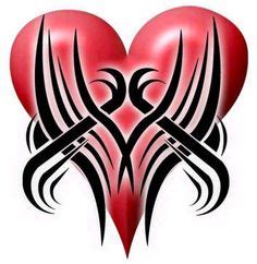 Tribal Heart Tattoo Design Bold Symmetrical Flame Motif 6996