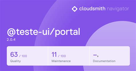 Teste Uiportal 204 Npm Package Quality Cloudsmith Navigator