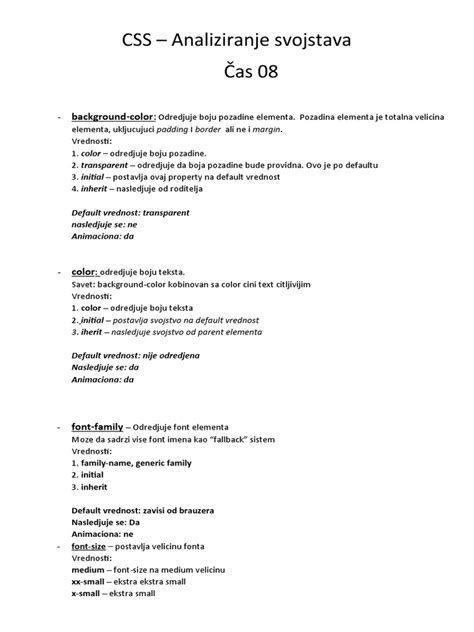 Svojstva Css Pdf