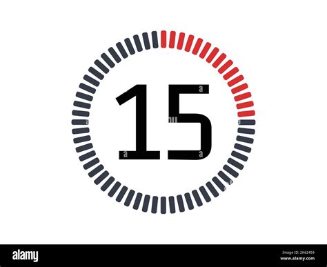 Red 15 Seconds Stopwatch Icon And Time Counter Stock Vector Image And Art