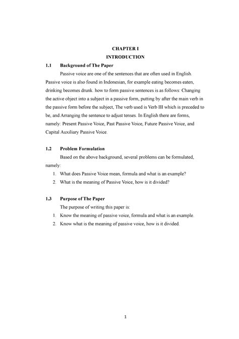 Resume The Passive Chapter I Introduction 1 Background Of The Paper