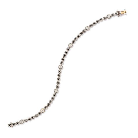 Bracciale Tennis Con Diamanti Neri E Incolori Finarte ArsValue