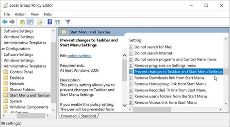 How To Enable Or Disable The Windows Taskbar Settings