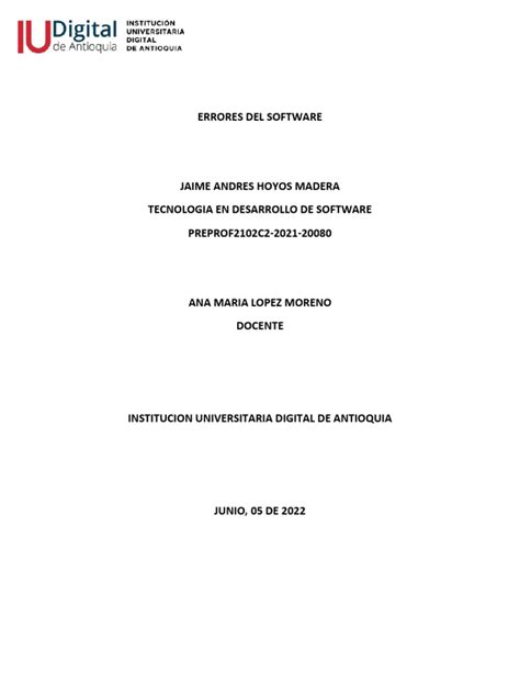 Erorres De Software Pdf Error De Programación Nasa
