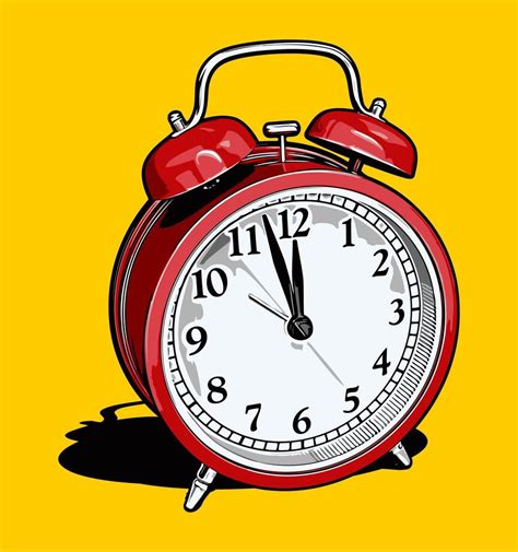 A Classic Red Alarm Clock 8887761 Vector Art At Vecteezy