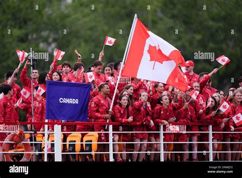 Canada Flagbearers Maude Charron And Andre De Grasse And The Canada