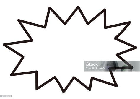 Pop Jagged Speech Bubble Black Line Stock Illustration Download Image