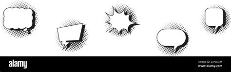 Speech bubble set vector. Collection of empty comic speech bubbles with ...