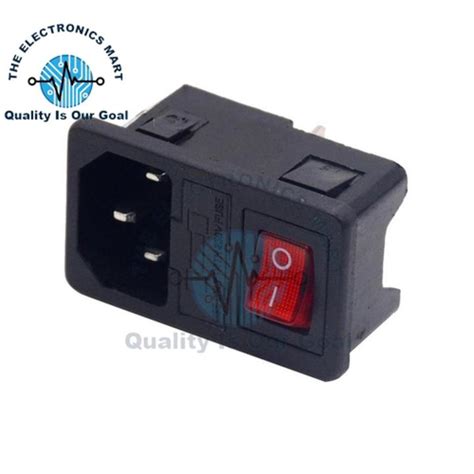 3 Pin Iec 320 C14 Inlet Male Plug Power Socket Rocker Switch With Fuse Holder In Pakistan Daraz Pk