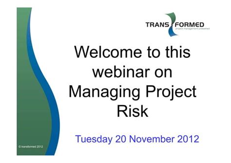 Managing Project Risk Ppt