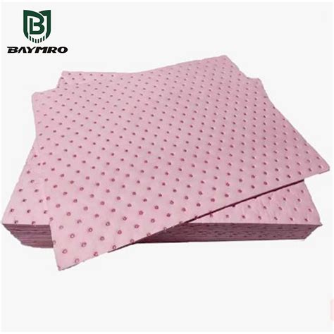 Pink 100 Polypropylene Chemical Hazardous Oil Absorbent Pads For Spill