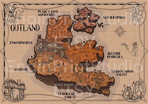 I Made An Updated World Of Warcraft Outland Map With Illustrations