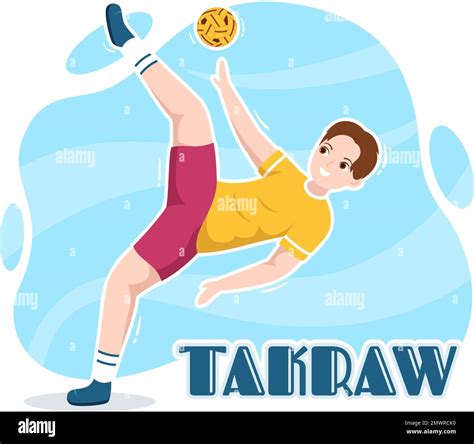 Sepak TakRAW Illustration avec un athlète jouant au Kick ball sur le