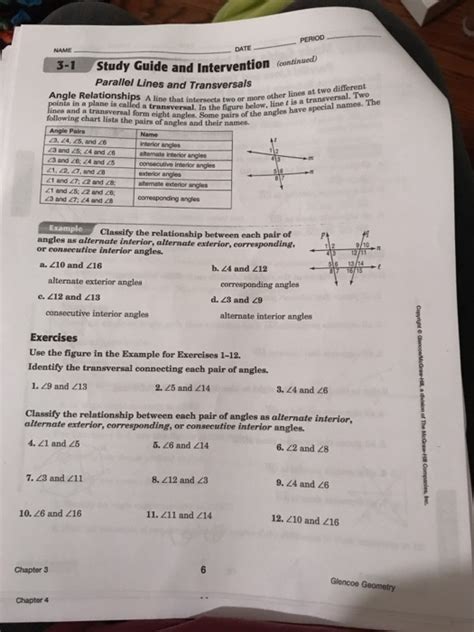 Solved A Line That Intersects Two Or More Other Lines At Two Chegg Com