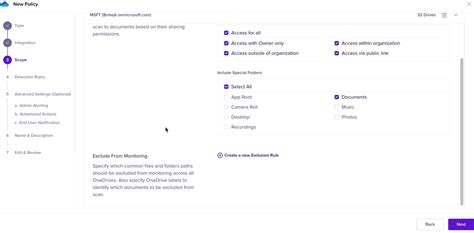 configure scope for onedrive nightfall documentation