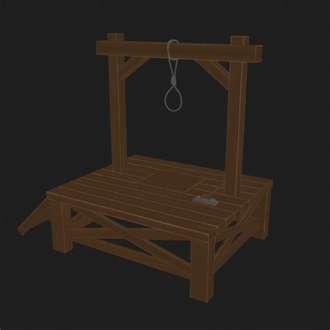 3d model lowpoly middle ages objects of execution vr ar low poly