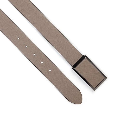 Buy Mens Designer Belt Taupe Saffiano Leather