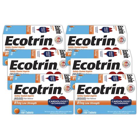 Ecotrin Safety Coated Enteric Aspirin 81mg Low Strength Tablets 900 Tablets 6 X 150 Ea Buy