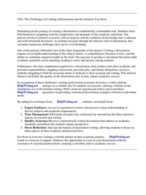 Dissertation Examples Leicester Download Free Pdf Thesis Brand