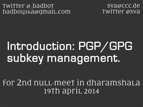 Introduction Pgp Gpg Subkey Management Pdf