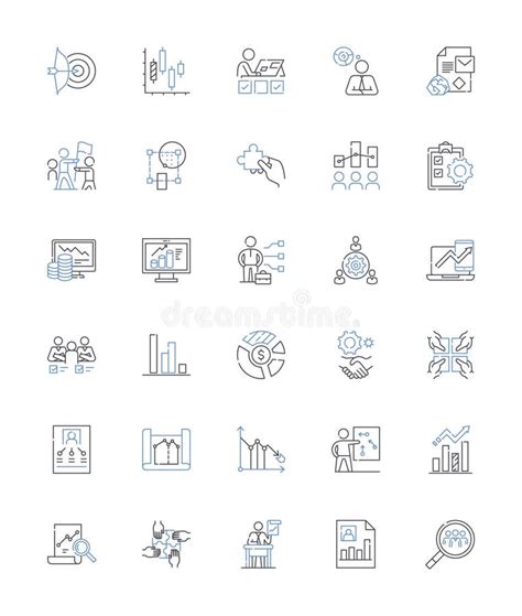 Budget Control Line Icons Collection Frugality Spending Expenses Savings Allocation