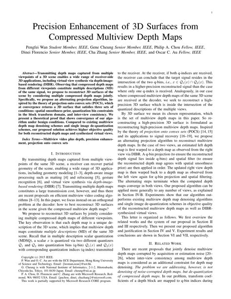 Pdf Precision Enhancement Of 3d Surfaces From Compressed Multiview