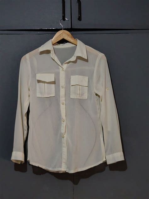 White See Through Long Sleeves Womens Fashion Tops Longsleeves On