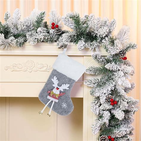 Byujiro Plush Christmas Stocking T Bag Hanging Leg Decor With Soft