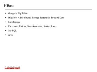 Hbase Introduction PPTX Databases Computer Software And Applications