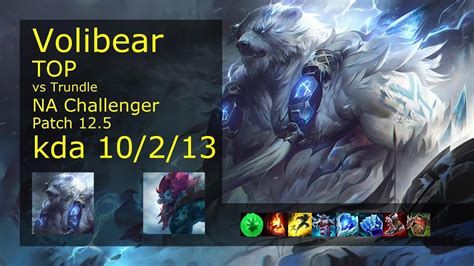 Volibear Top Vs Trundle Na Challenger 10213 Patch 125 Gameplay