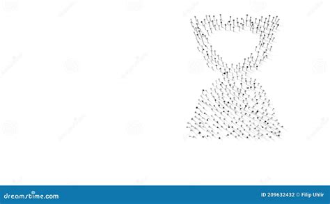 3d Rendering Of Nails In Shape Of Symbol Of Hourglass End With Shadows Isolated On White